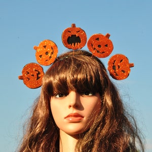 Pumpkin Headband Halloween Costume Pumpkin Crown Adult Child Black and ...