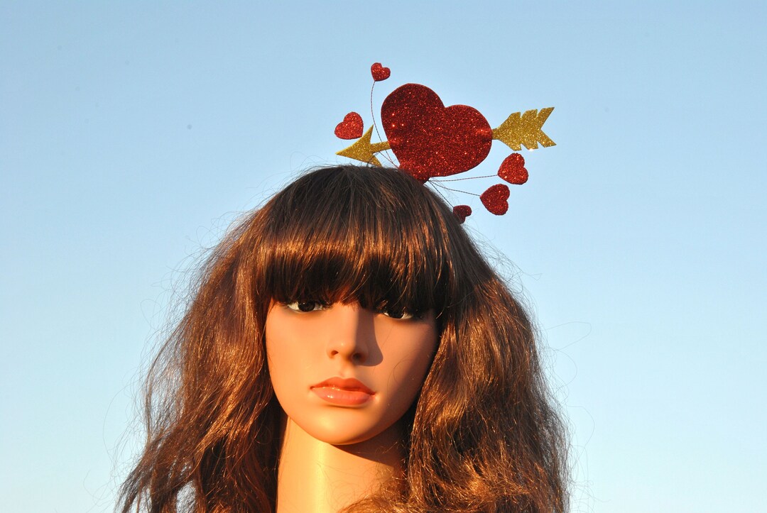Cupid Headband Valentines Day Headpiece Heart With Arrow Heart Wings ...