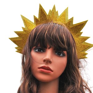 Gold Sun Crown Festival Sun Queen Headpiece Carnival Sun Rays Headband ...