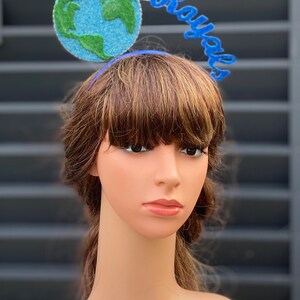 Planet Earth Headband Royals Personalized Headpiece Glittery Land ...