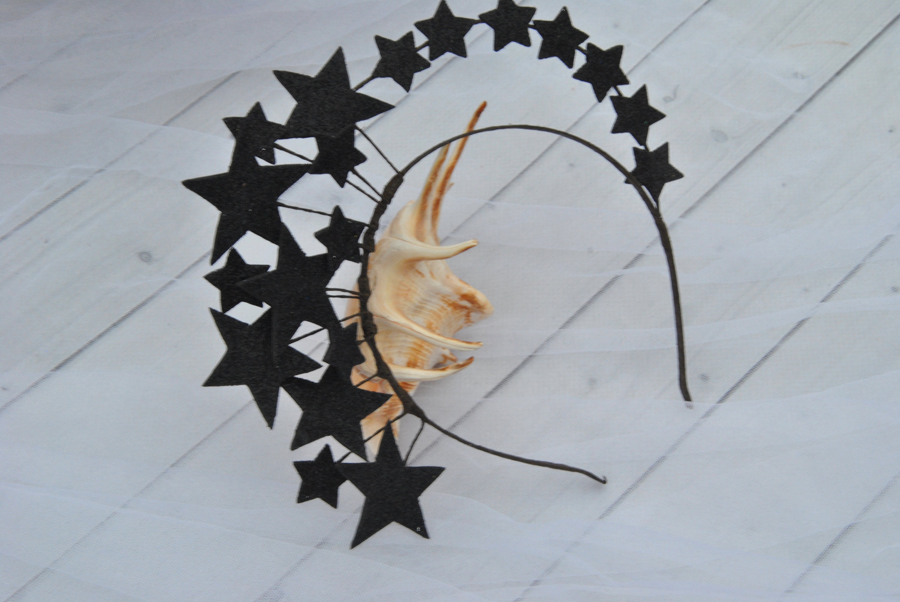 Celestial Headpiece Black Star Halloween Headband Holiday - Etsy