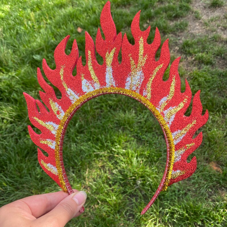 Fire Headband Fire Crown Flame Headband Fire Costume Phoenix Etsy
