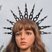 Spiked Crown Goth Wedding Crown Black Spiked Halo Crown Evil Queen Hair ...