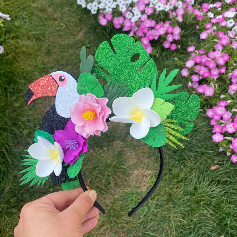 Tropical Party Headpiece Tropical Headband Carnival Tucan Fascinator ...