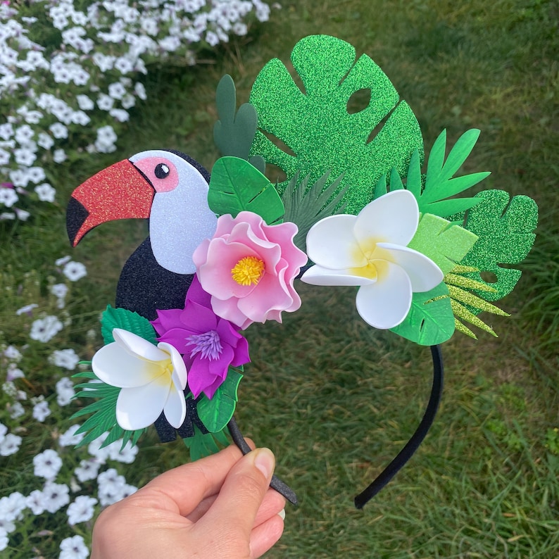 Tropical Party Headpiece Tropical Headband Carnival Tucan Fascinator ...