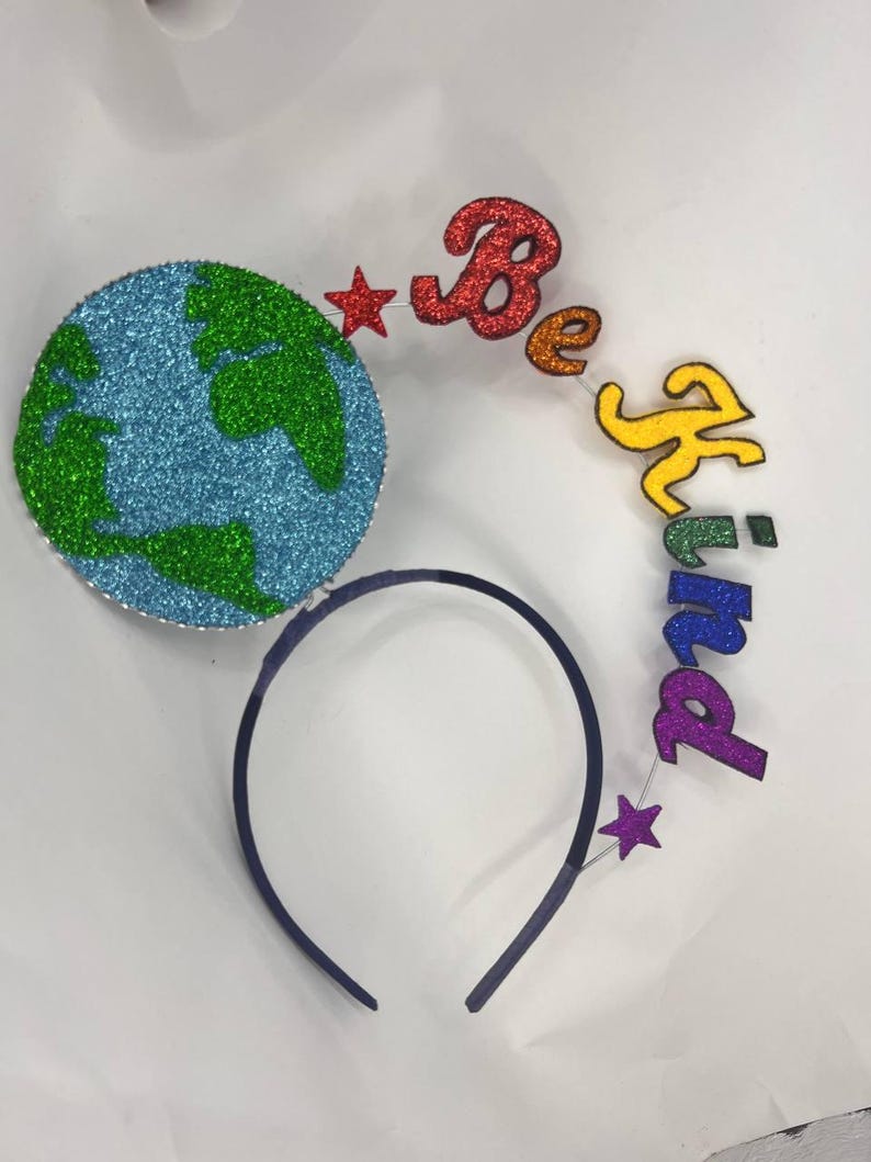 Planet Earth Headband Royals Personalized Headpiece Glittery Land ...