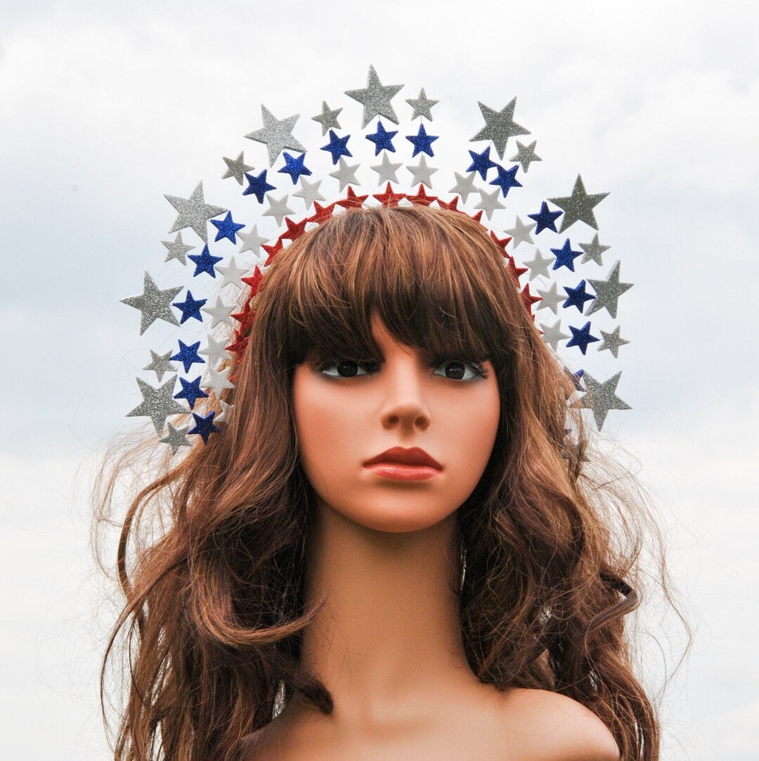 Star Halo Crown Patriotic Headpiece Independence Day Headband American ...