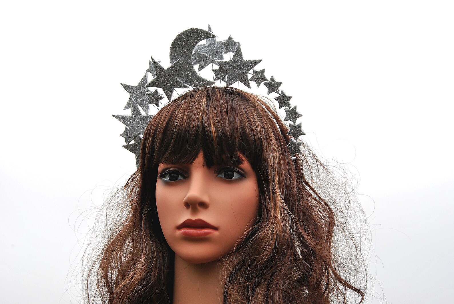 Silver Star Moon Headpiece Christmas Bright Celestial - Etsy