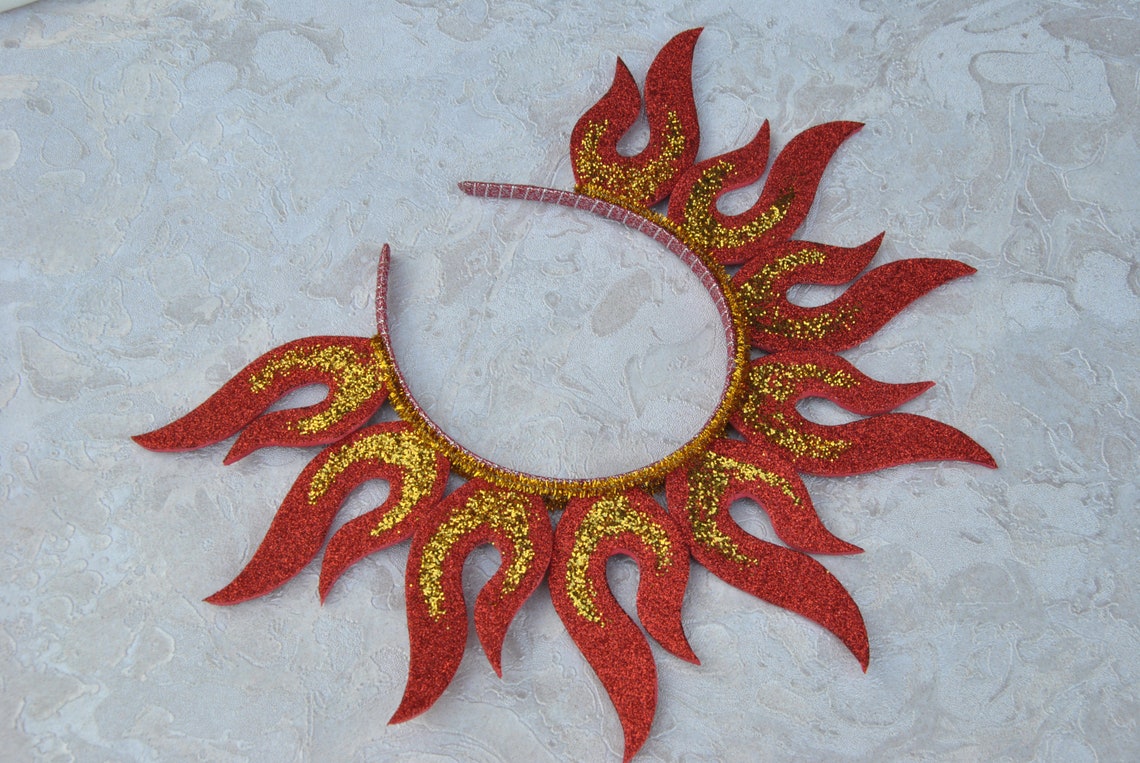 Flame Headband Halloween Fire Headpiece Costume Phoenix Fire - Etsy