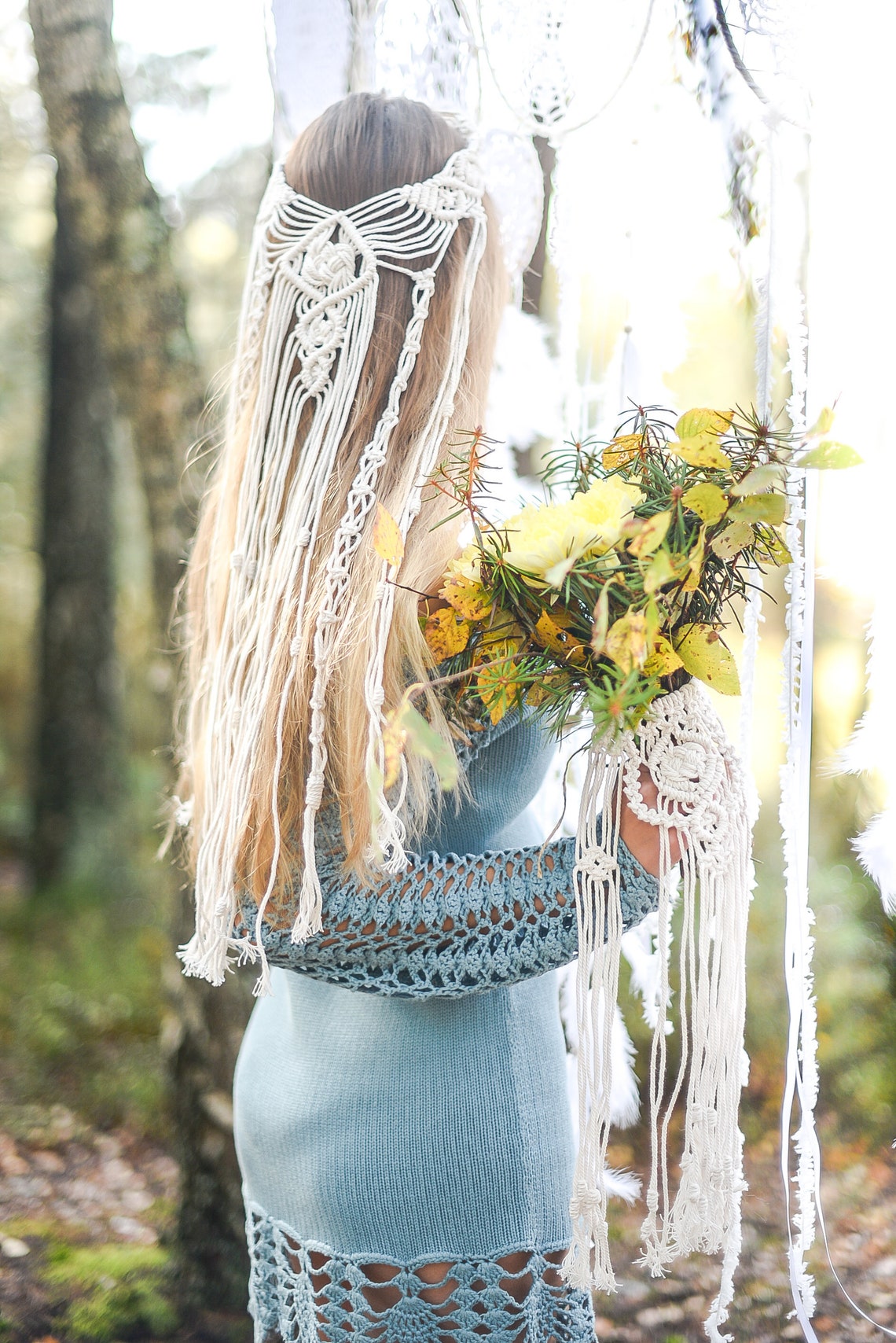 Boho Macrame Veil Macrame Veil Macrame Wedding Veil Macrame - Etsy