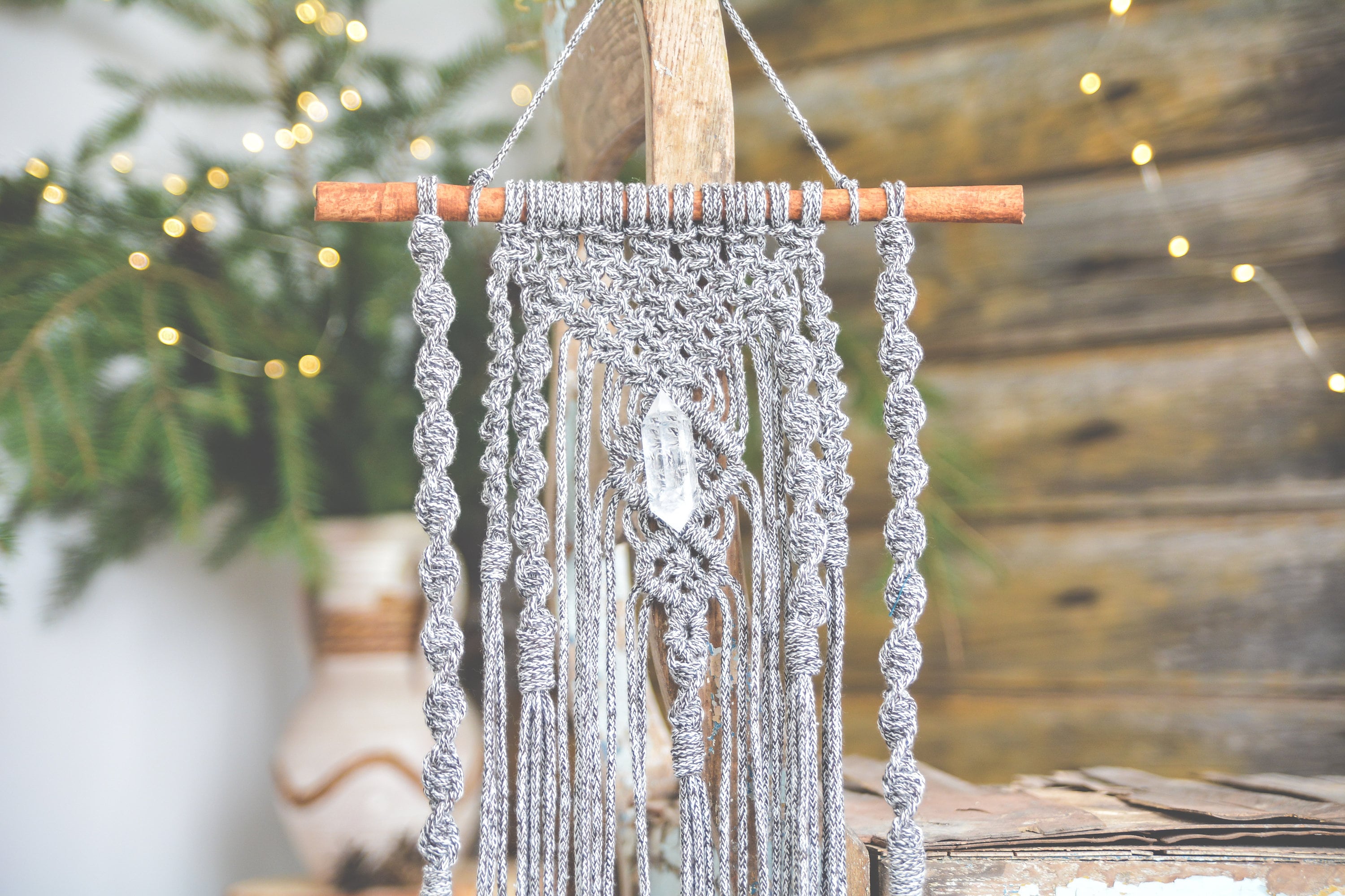 Macrame Wall Hanging Grey Macrame Bohemian Home Decor | Etsy