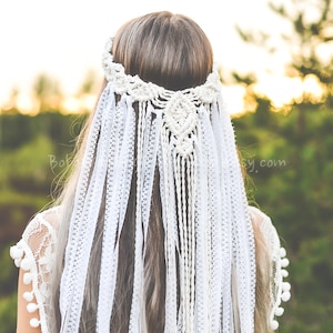 Macrame Veil, Macrame Wedding Veil, Boho Veil, Macrame Hairpiece ...