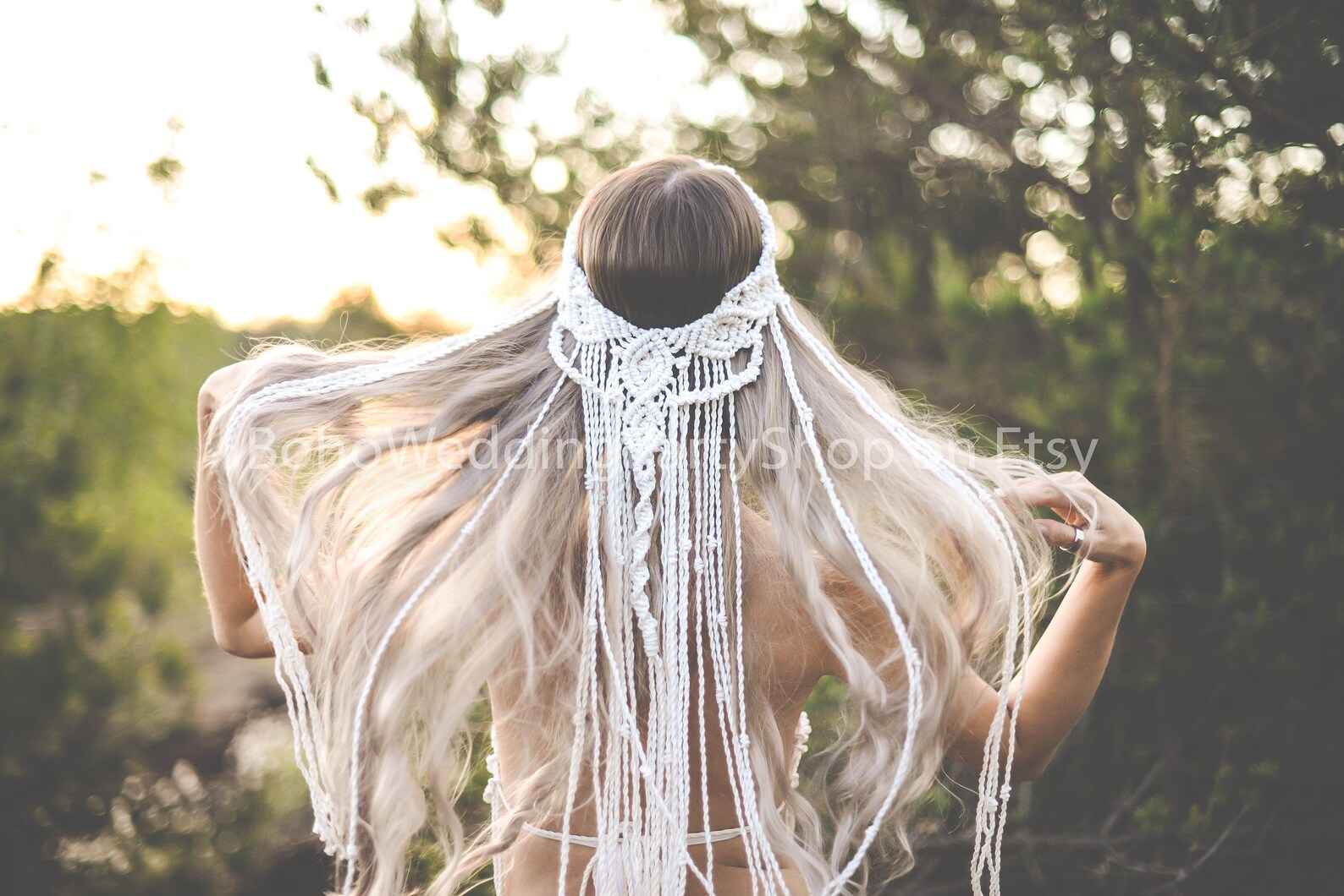 Boho Veil Macrame Veil Wedding Veil Macrame Hairpiece - Etsy