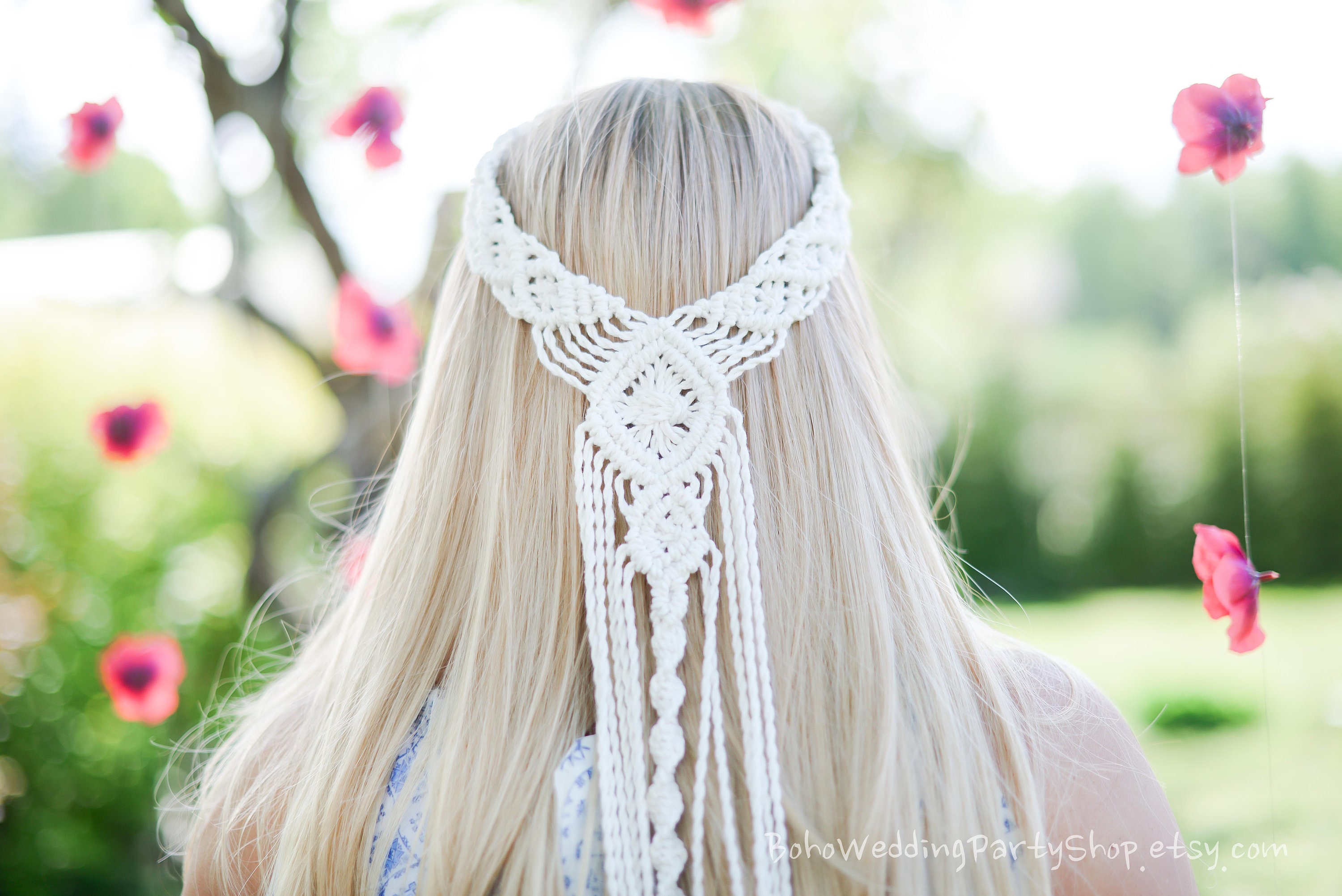 Macrame Veil Macrame Wedding Veil Boho Veil Macrame - Etsy
