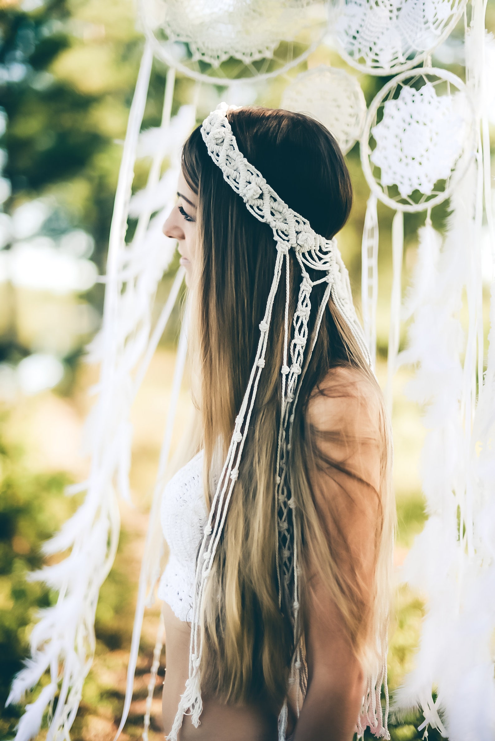 Macrame Veil Macrame Wedding Veil Boho Veil Macrame | Etsy