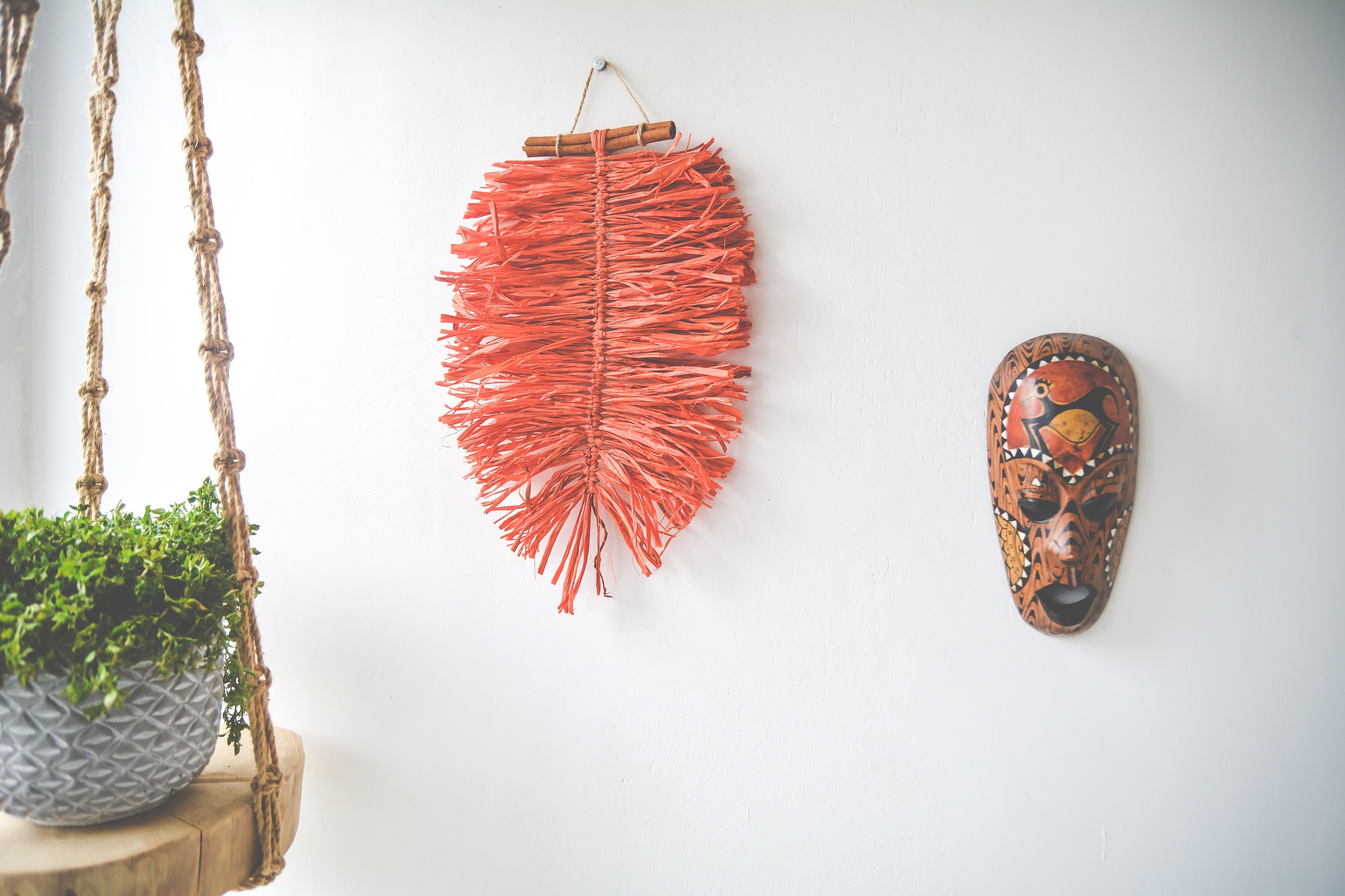 Macrame Feather Wall Hanging Macrame Feather Bohemian Home | Etsy