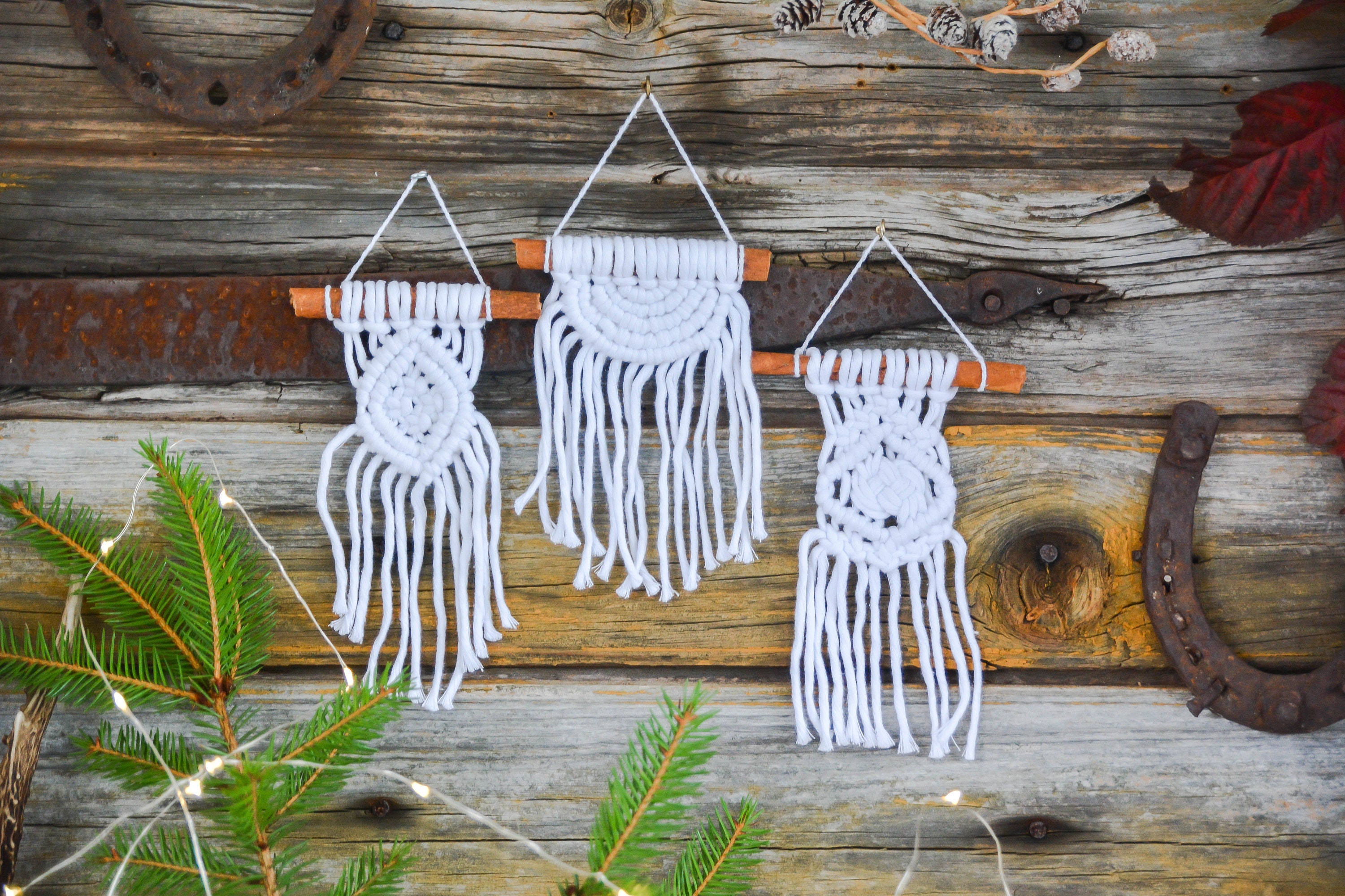 Set of 3 Macrame Mini Macrame Macrame Wall Hanging - Etsy
