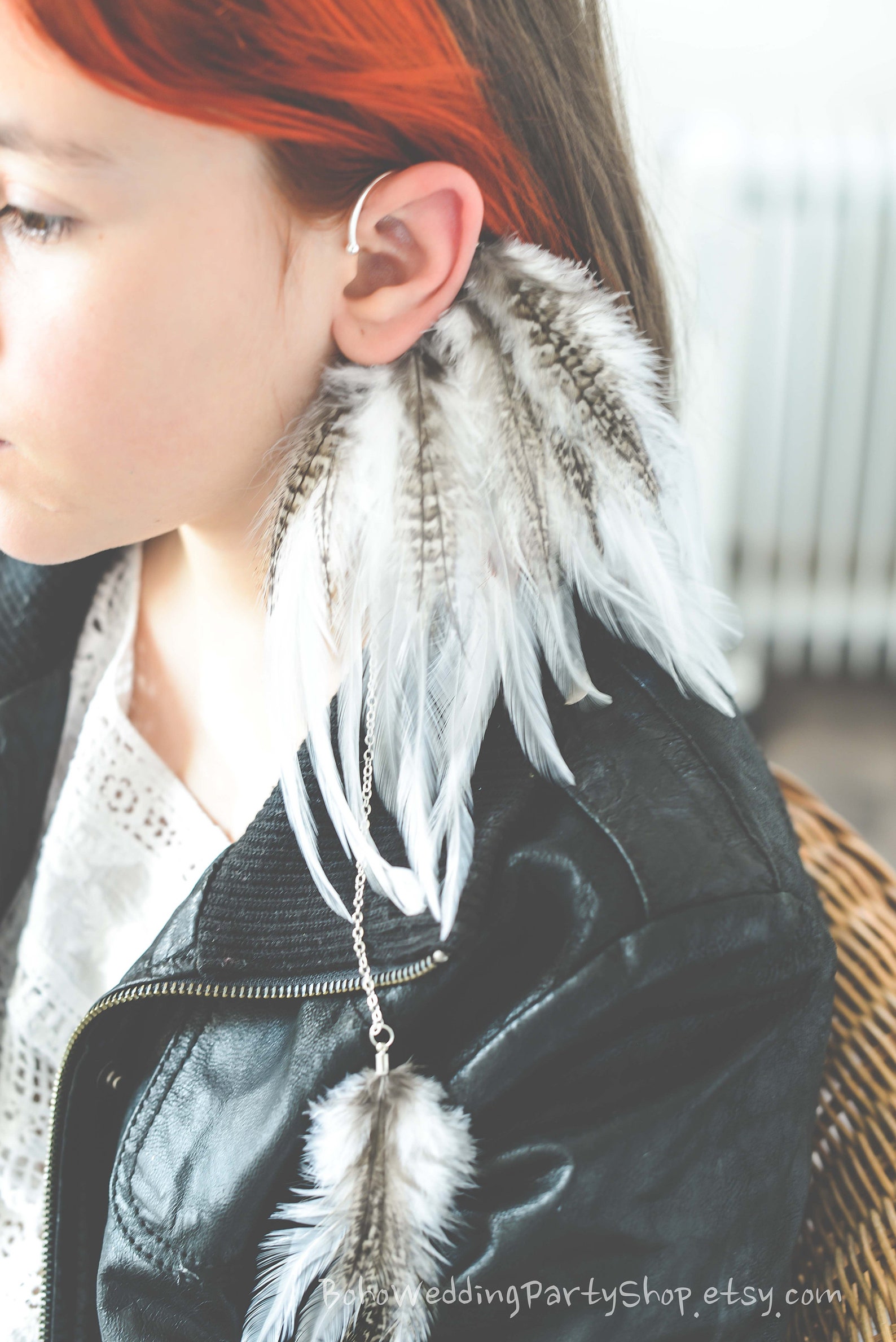 Feather Ear Cuff Feather Ear Wrap Ear Cuff With Feathers - Etsy