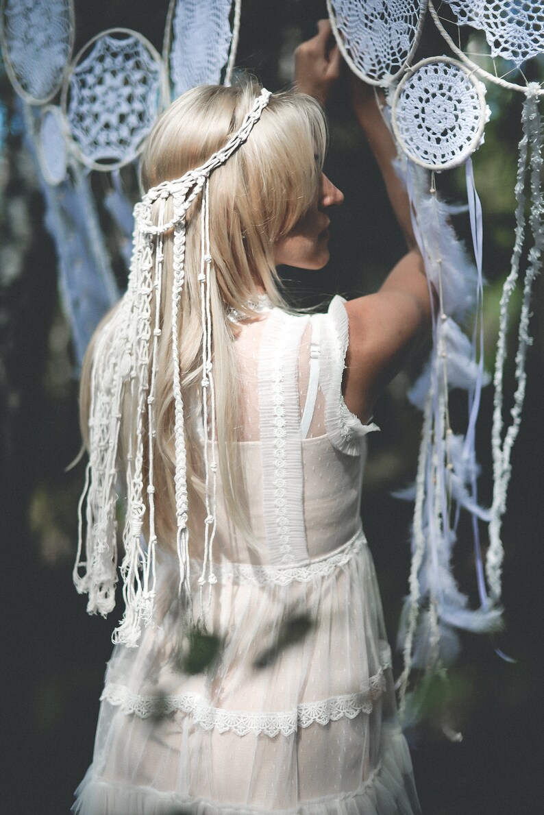 Macrame veil Macrame wedding veil Boho veil Macrame | Etsy