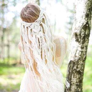 Macrame Veil, Macrame Wedding Veil, Boho Veil, Macrame Hairpiece ...