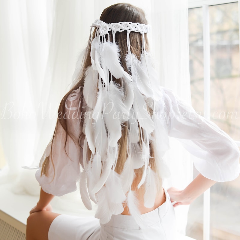 Feather Bride Hairpiece - Etsy
