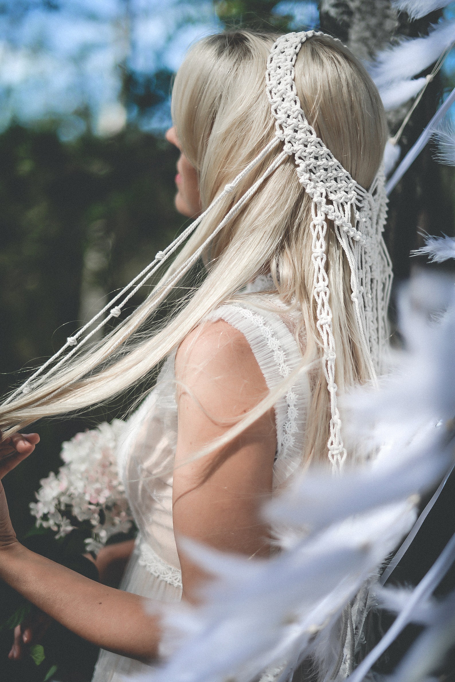 Macrame Veil, Macrame Wedding Veil, Boho Veil, Macrame Hairpiece ...