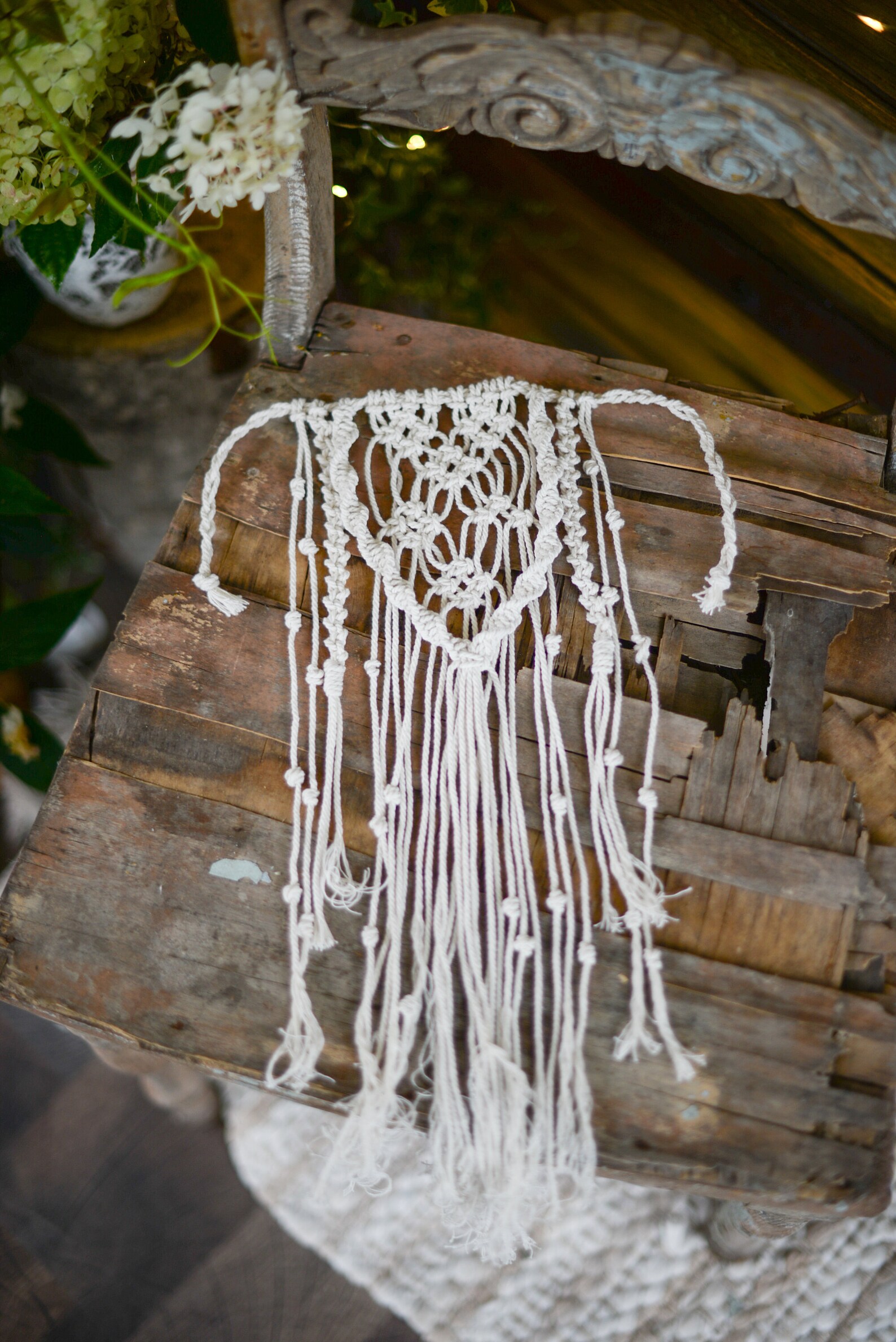 Macrame Bouquet Wrap Wedding Flower Wrap Macrame Wrap Boho - Etsy