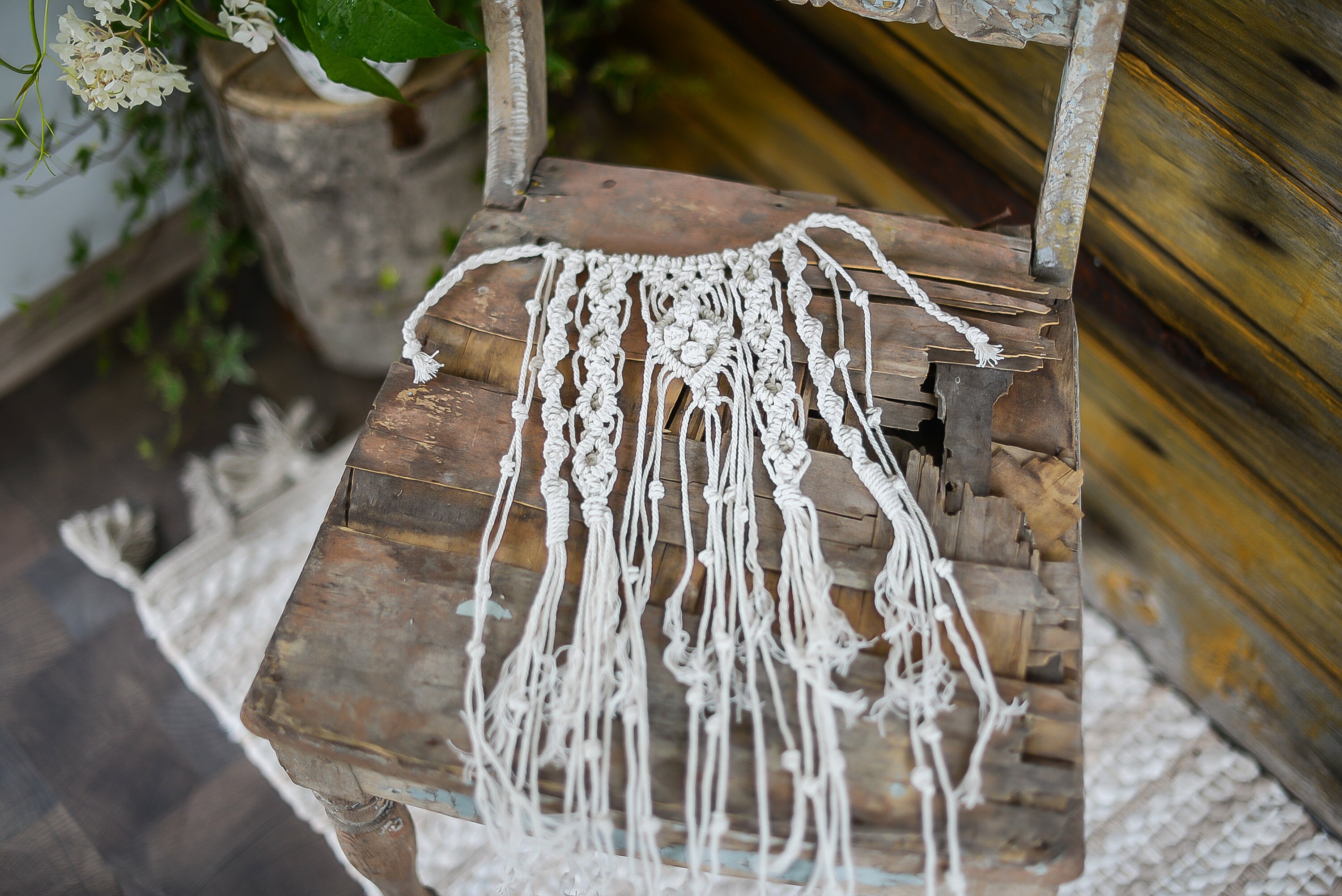 Macrame Bouquet Wrap, Wedding Flower Wrap, Macrame Wrap, Boho Wedding ...