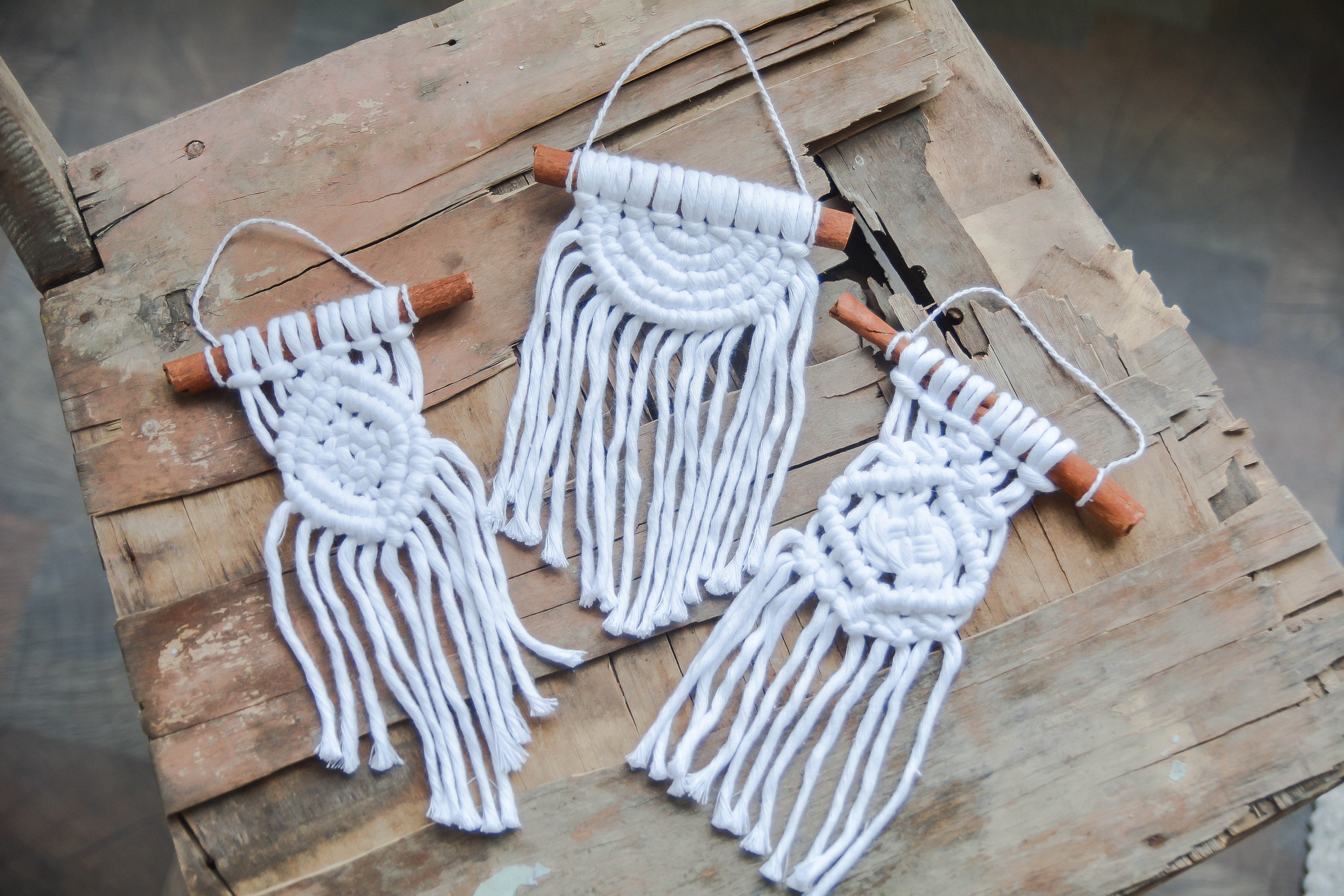 Set of 3 Macrame Mini Macrame Macrame Wall Hanging - Etsy
