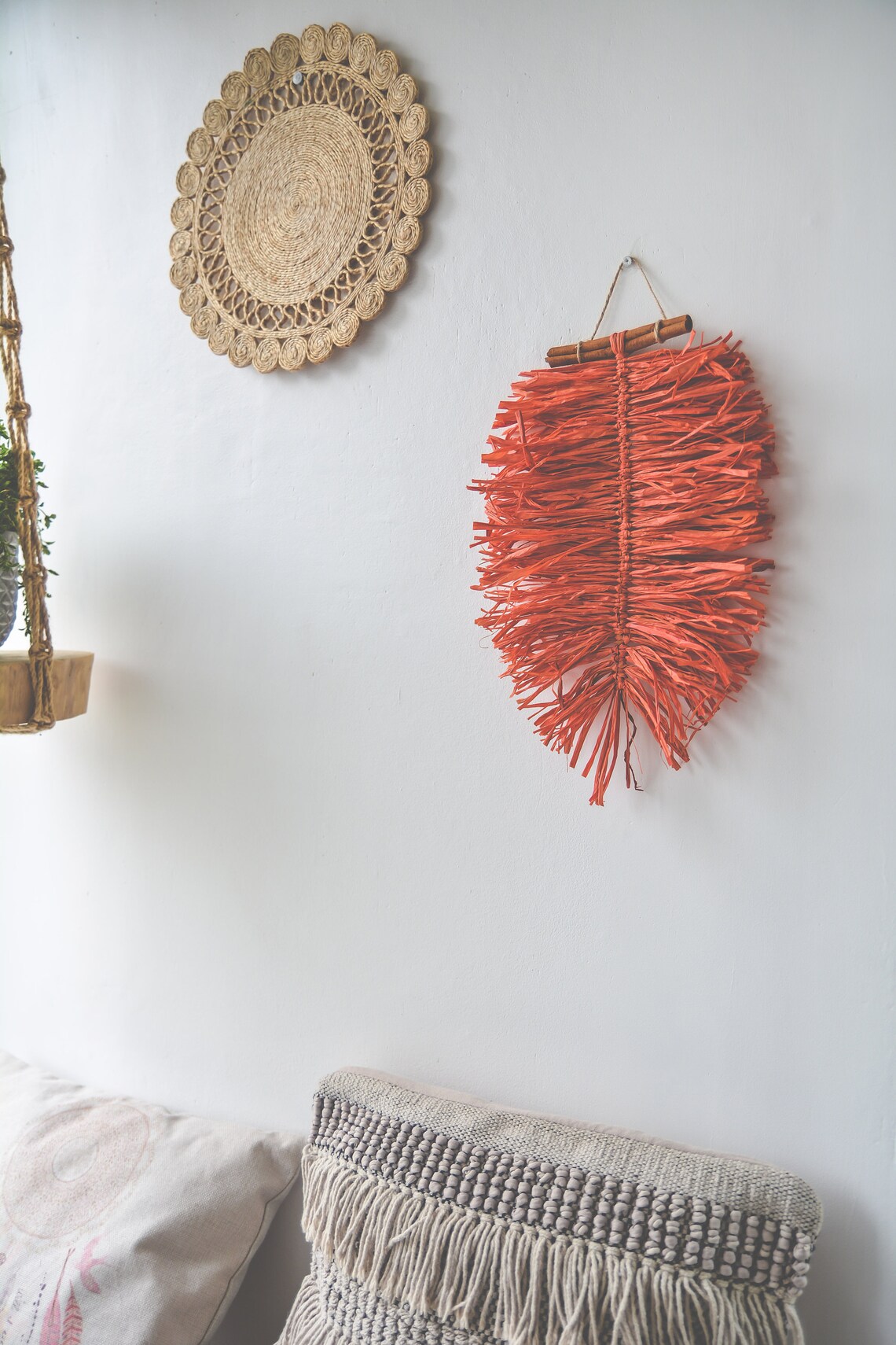 Macrame Feather Wall Hanging Macrame Feather Bohemian Home | Etsy