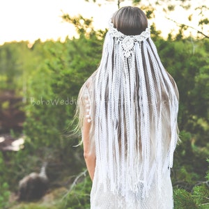 Macrame Veil, Macrame Wedding Veil, Boho Veil, Macrame Hairpiece ...