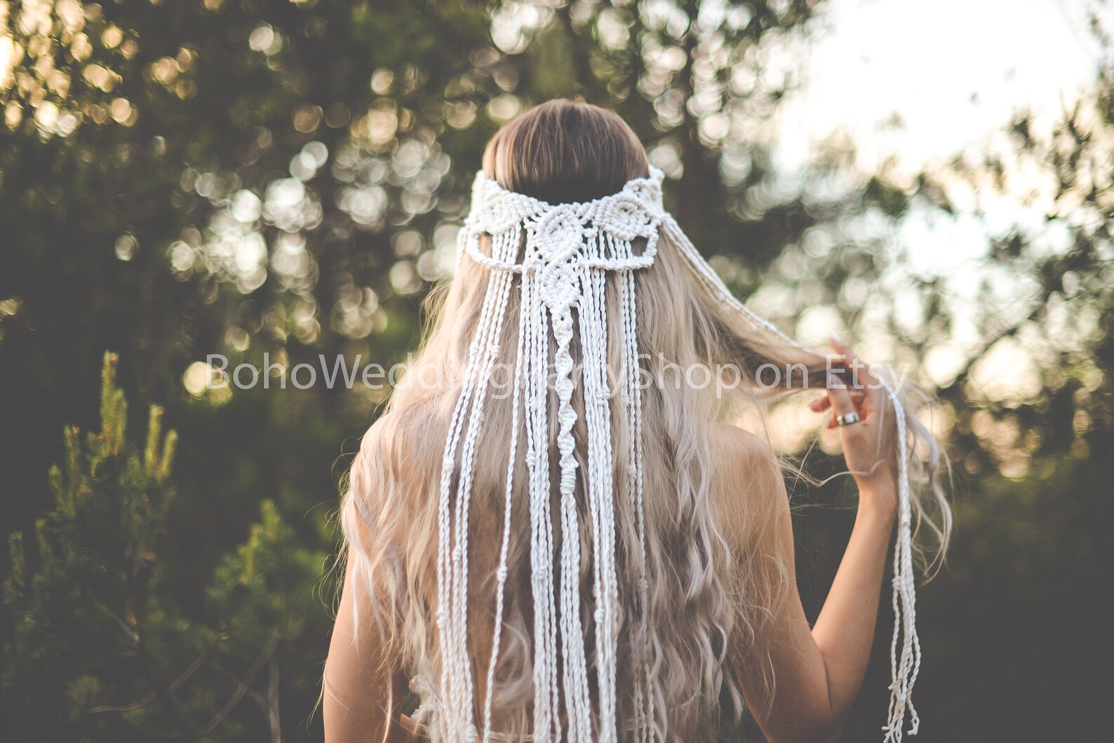 Boho Veil Macrame Veil Wedding Veil Macrame Hairpiece | Etsy