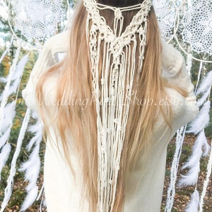 Macrame Veil, Macrame Wedding Veil, Boho Veil, Macrame Hairpiece ...