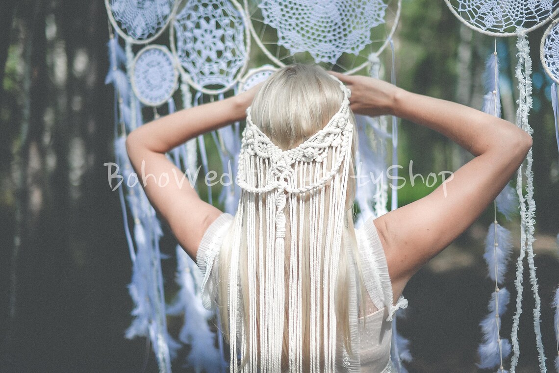 Macrame Veil Macrame Wedding Veil Boho Veil Macrame - Etsy