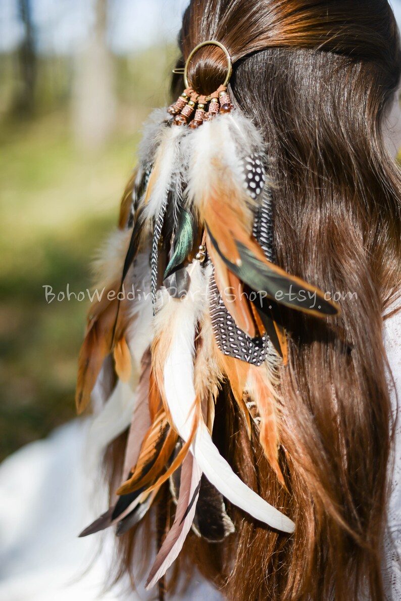 Feather Headpiece, Boho Headpiece, Feather Jewelry, Feather Headband ...