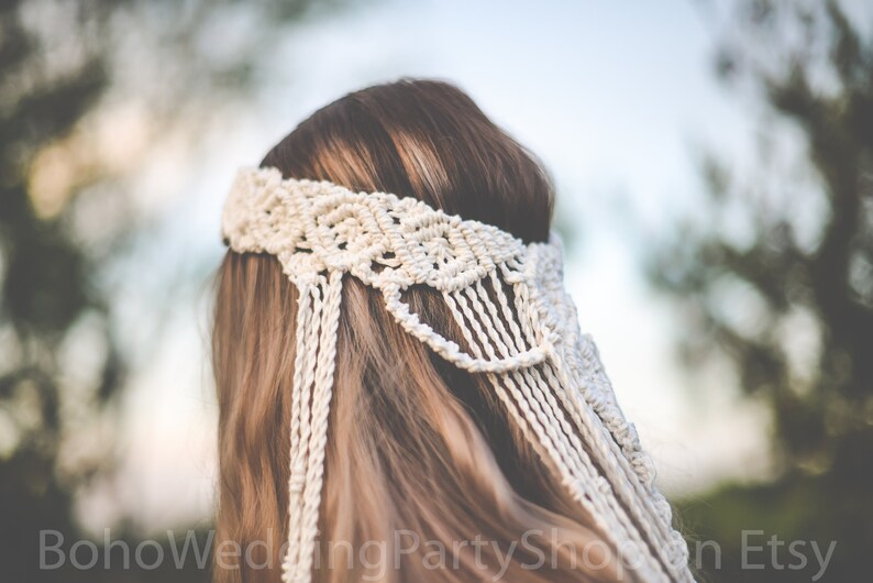 Boho Veil Macrame Veil Wedding Veil Macrame Hairpiece | Etsy