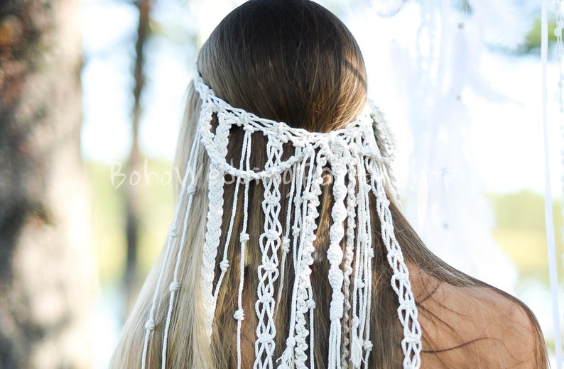 Macrame Veil Macrame Wedding Veil Boho Veil Macrame - Etsy