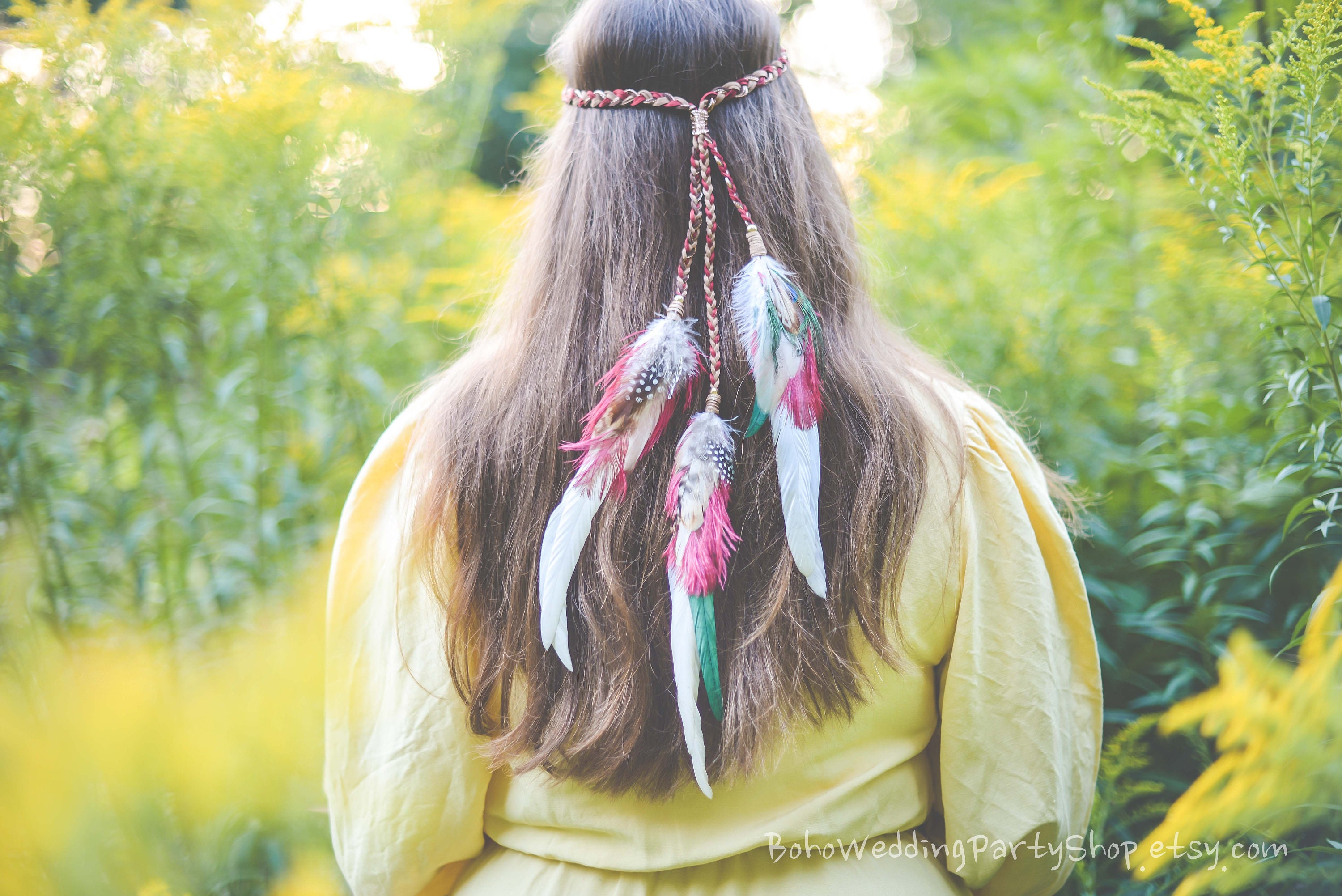 Feather Headpiece Boho Headpiece Feather Jewelry Feather - Etsy