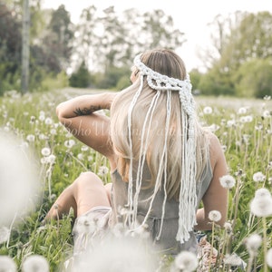 Boho Veil, Macrame Veil, Macrame Wedding Veil, Macrame Hairpiece ...