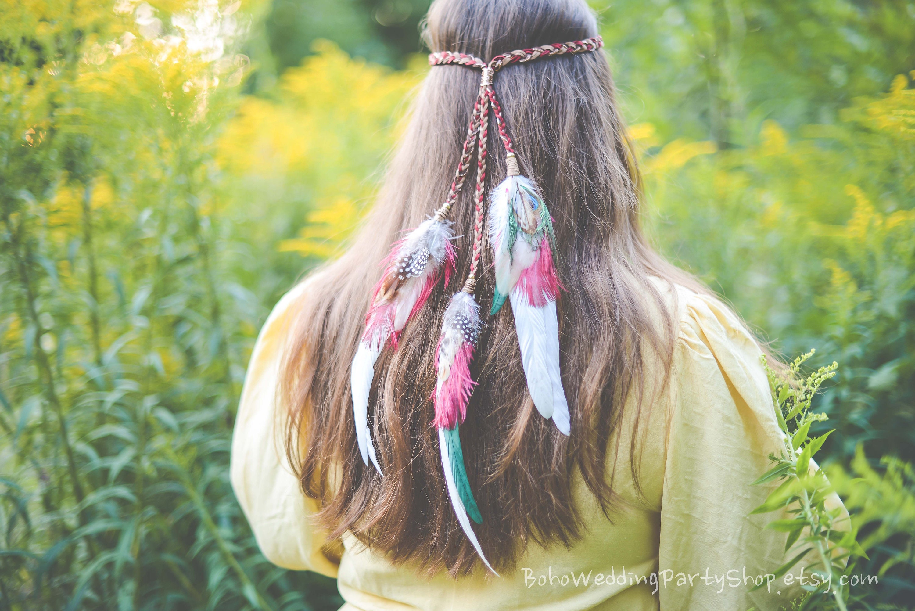 Feather Headpiece Boho Headpiece Feather Jewelry Feather - Etsy