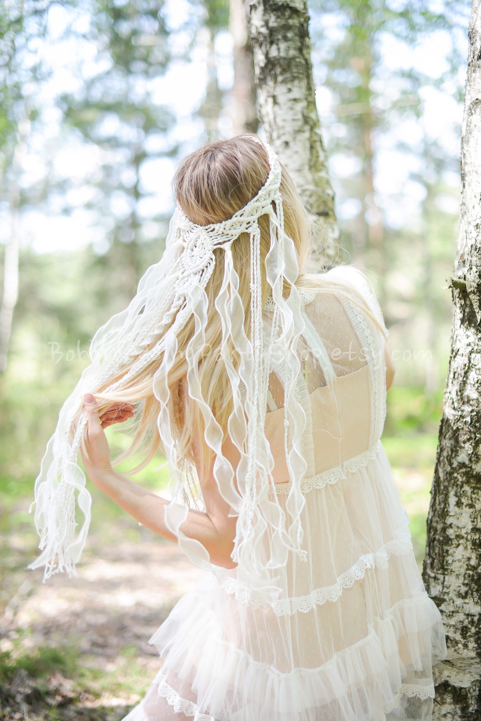 Macrame Veil Macrame Wedding Veil Boho Veil Macrame - Etsy