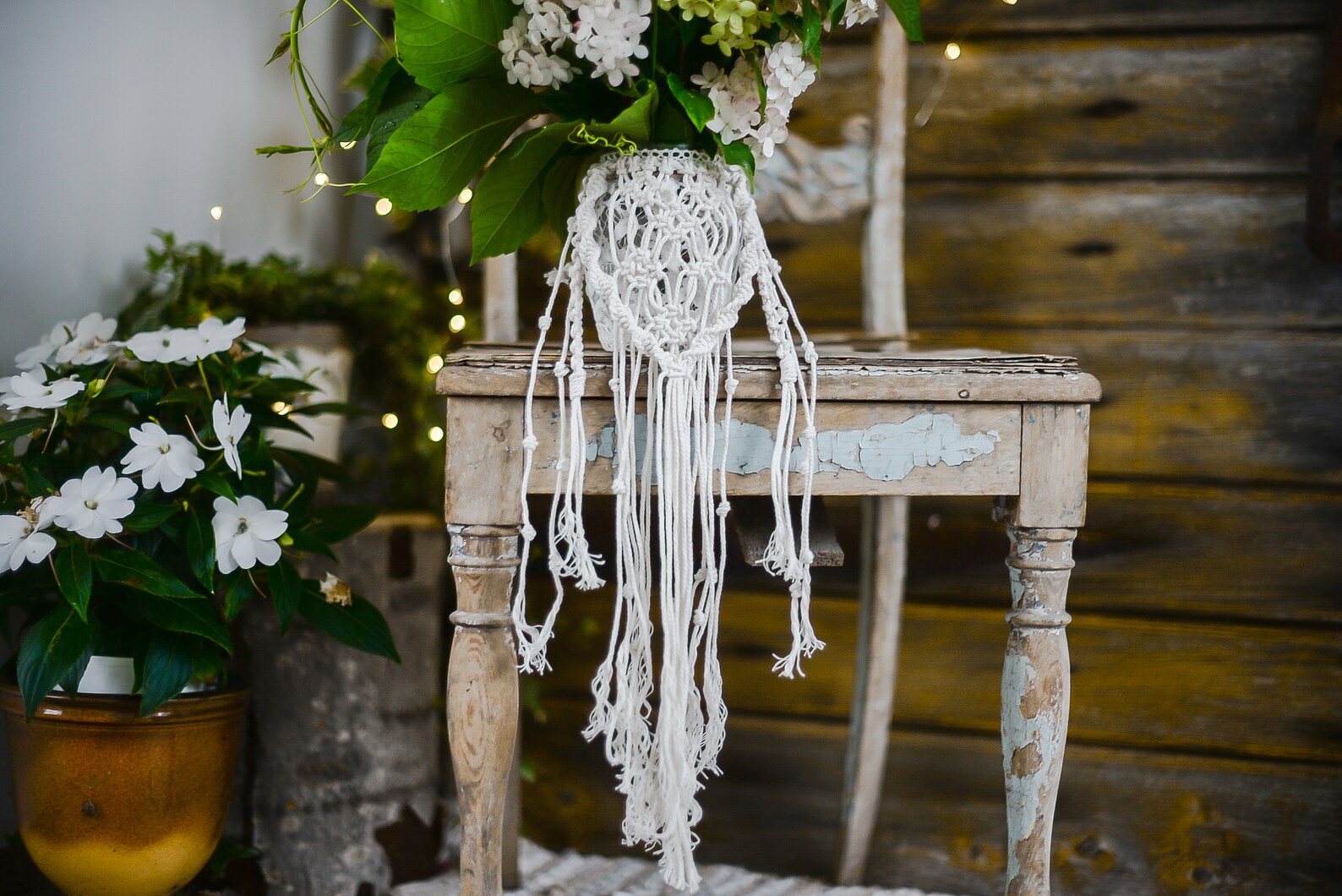 Macrame Bouquet Wrap Wedding Flower Wrap Macrame Wrap Boho - Etsy