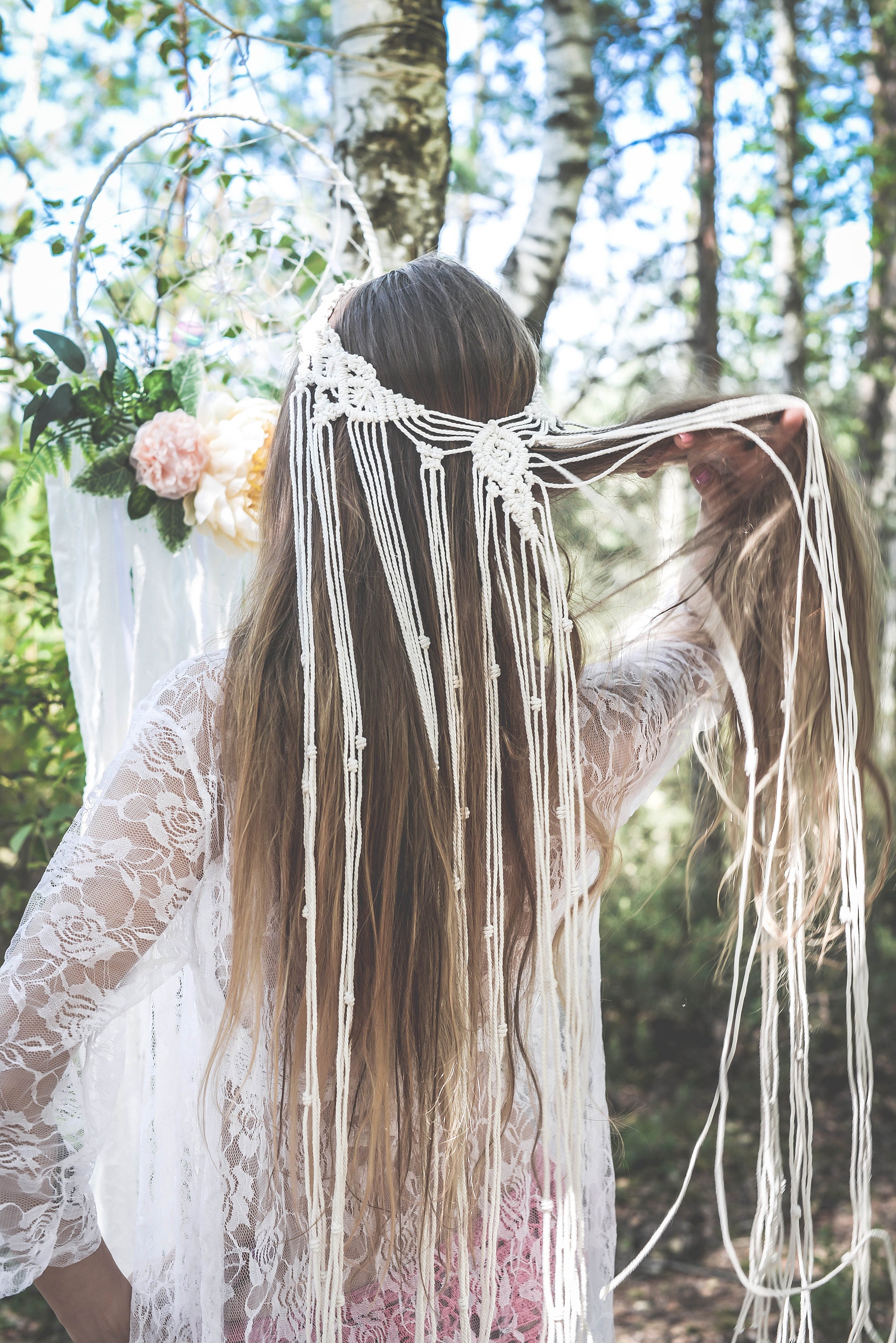 Macrame Veil Macrame Wedding Veil Boho Veil Macrame - Etsy
