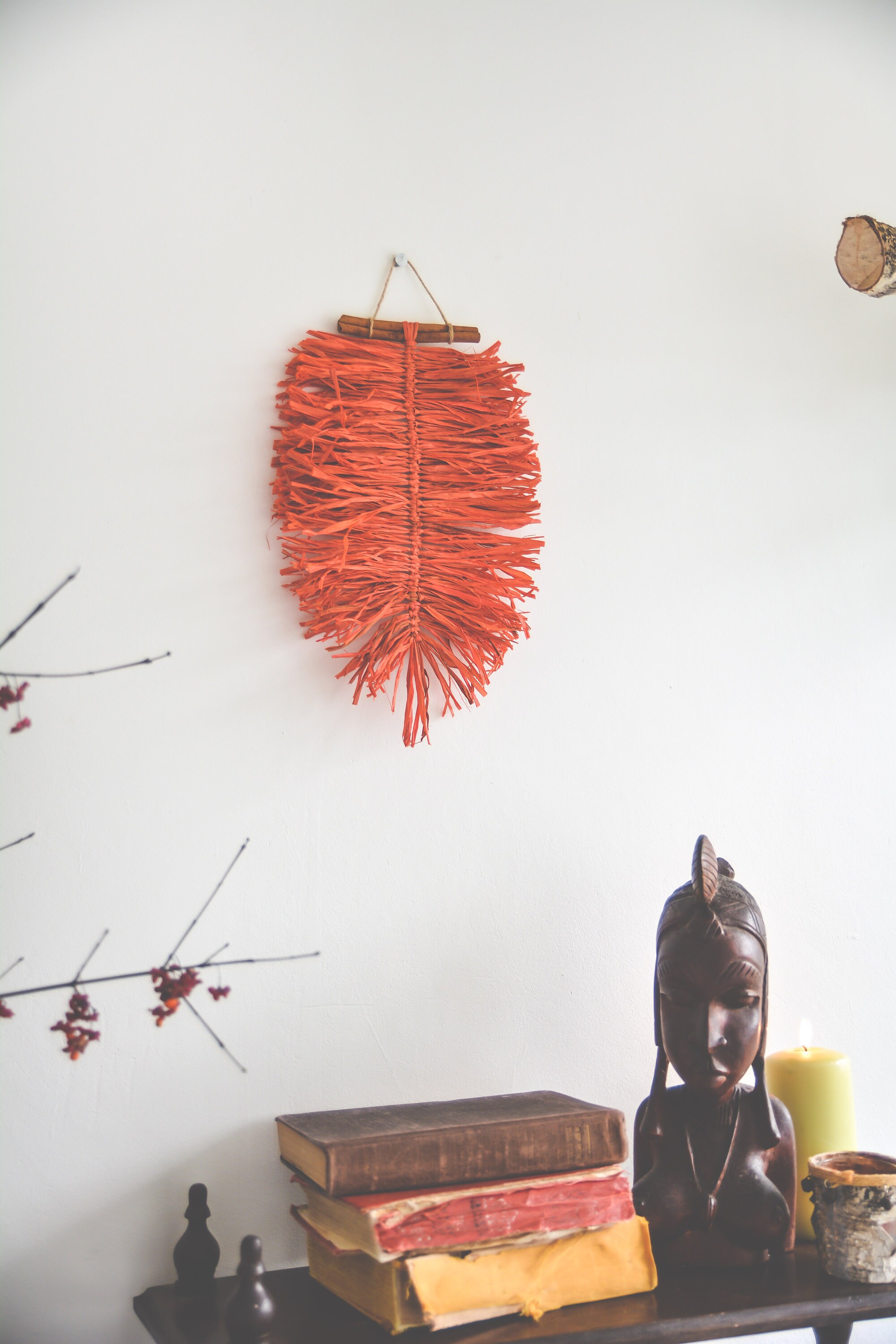 Macrame Feather Wall Hanging Macrame Feather Bohemian Home | Etsy