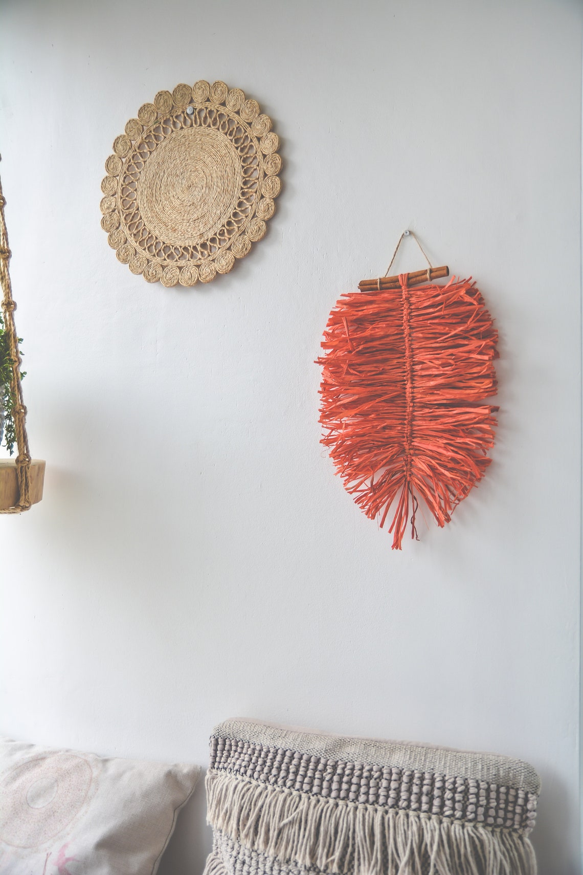 Macrame Feather Wall Hanging Macrame Feather Bohemian Home | Etsy