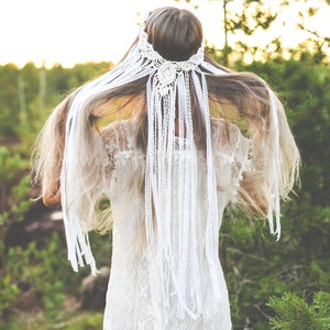 Macrame Veil, Macrame Wedding Veil, Boho Veil, Macrame Hairpiece ...