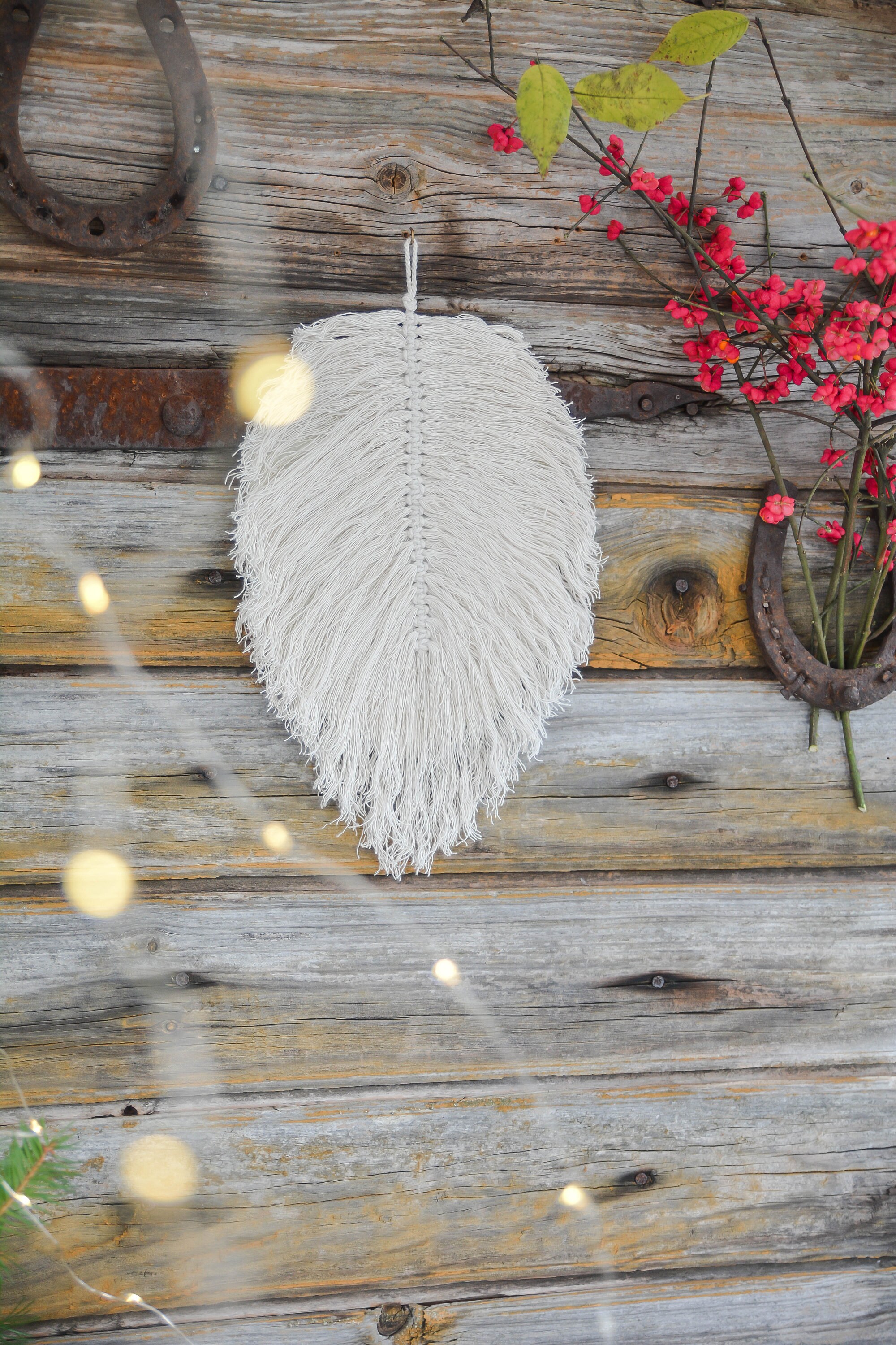 Large Leaf Large Macrame Leaf Macrame Feather Wall Hanging - Etsy