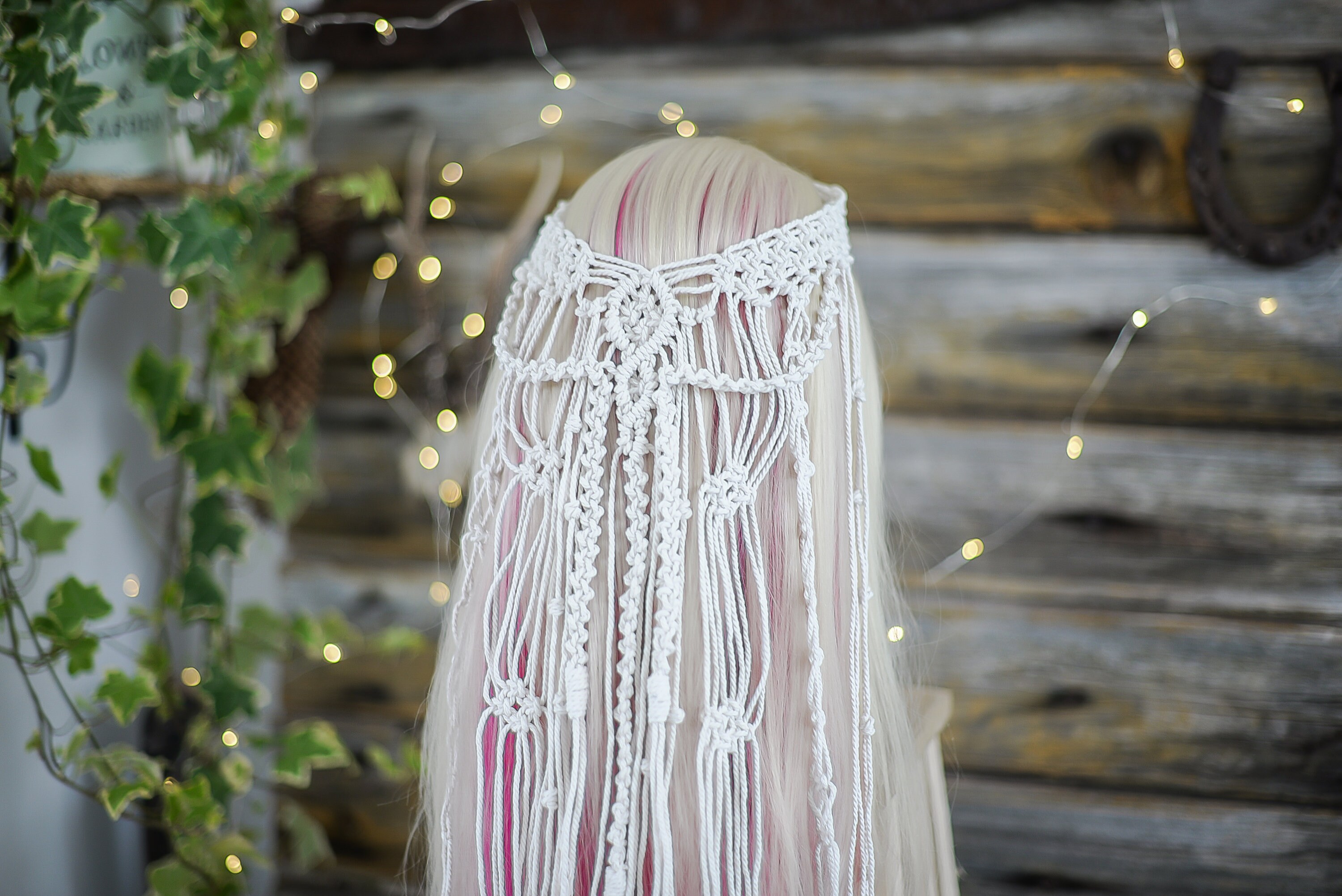 Macrame veil Macrame wedding veil Boho veil Macrame | Etsy