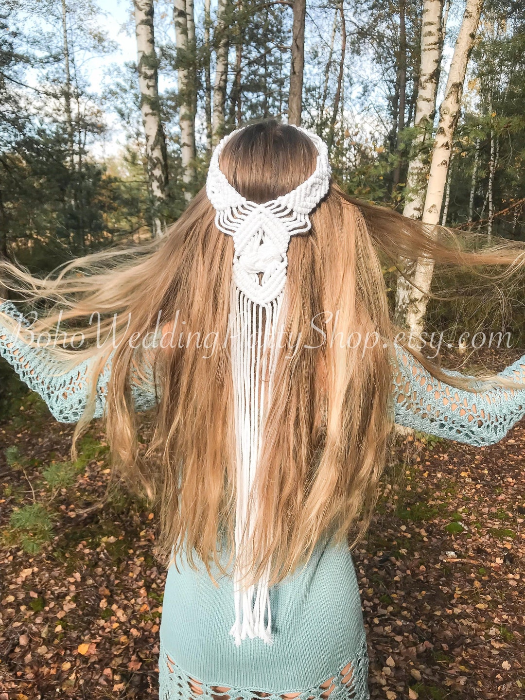 Macrame Veil, Macrame Wedding Veil, Boho Veil, Macrame Hairpiece ...