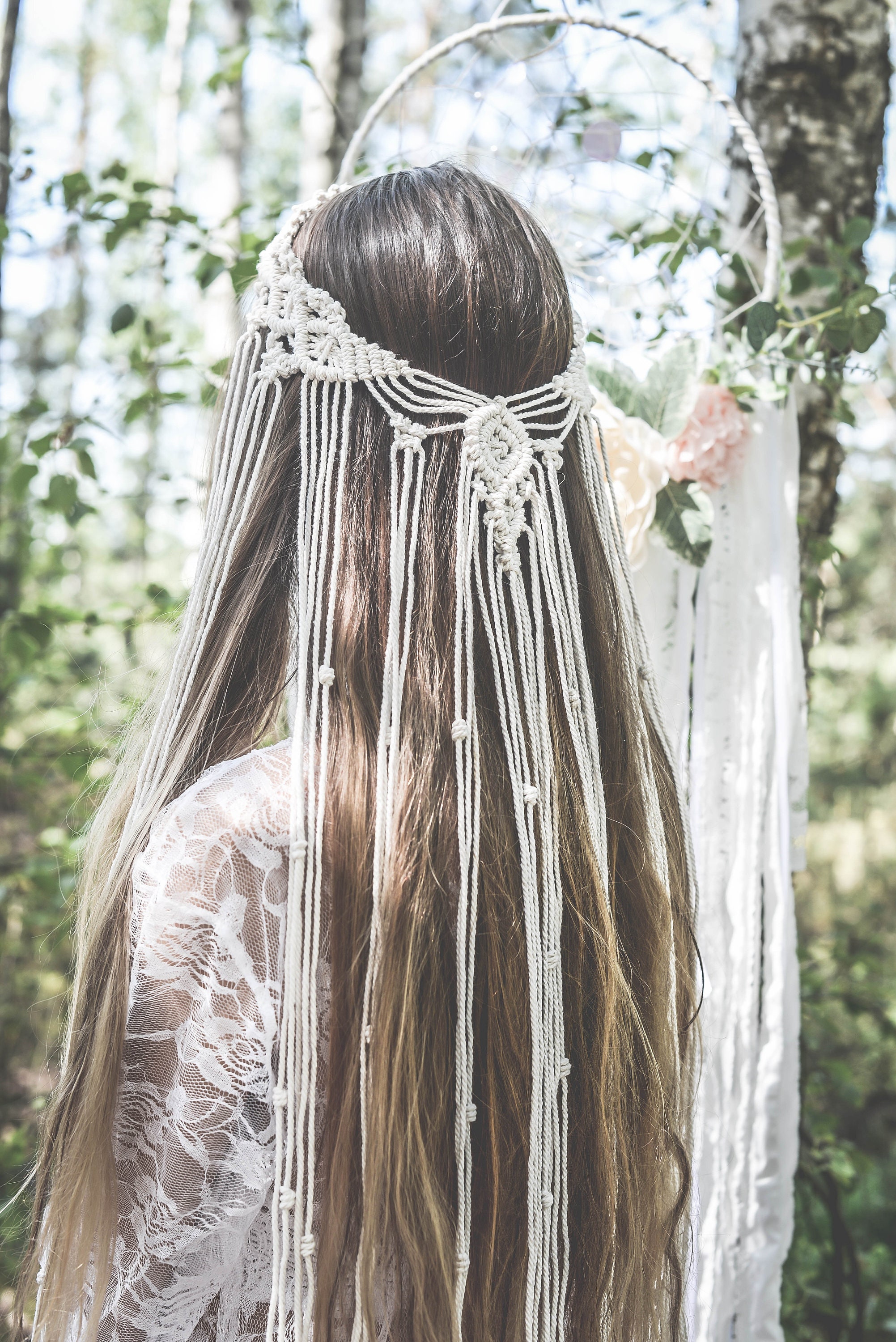 Macrame Veil Macrame Wedding Veil Boho Veil Macrame - Etsy